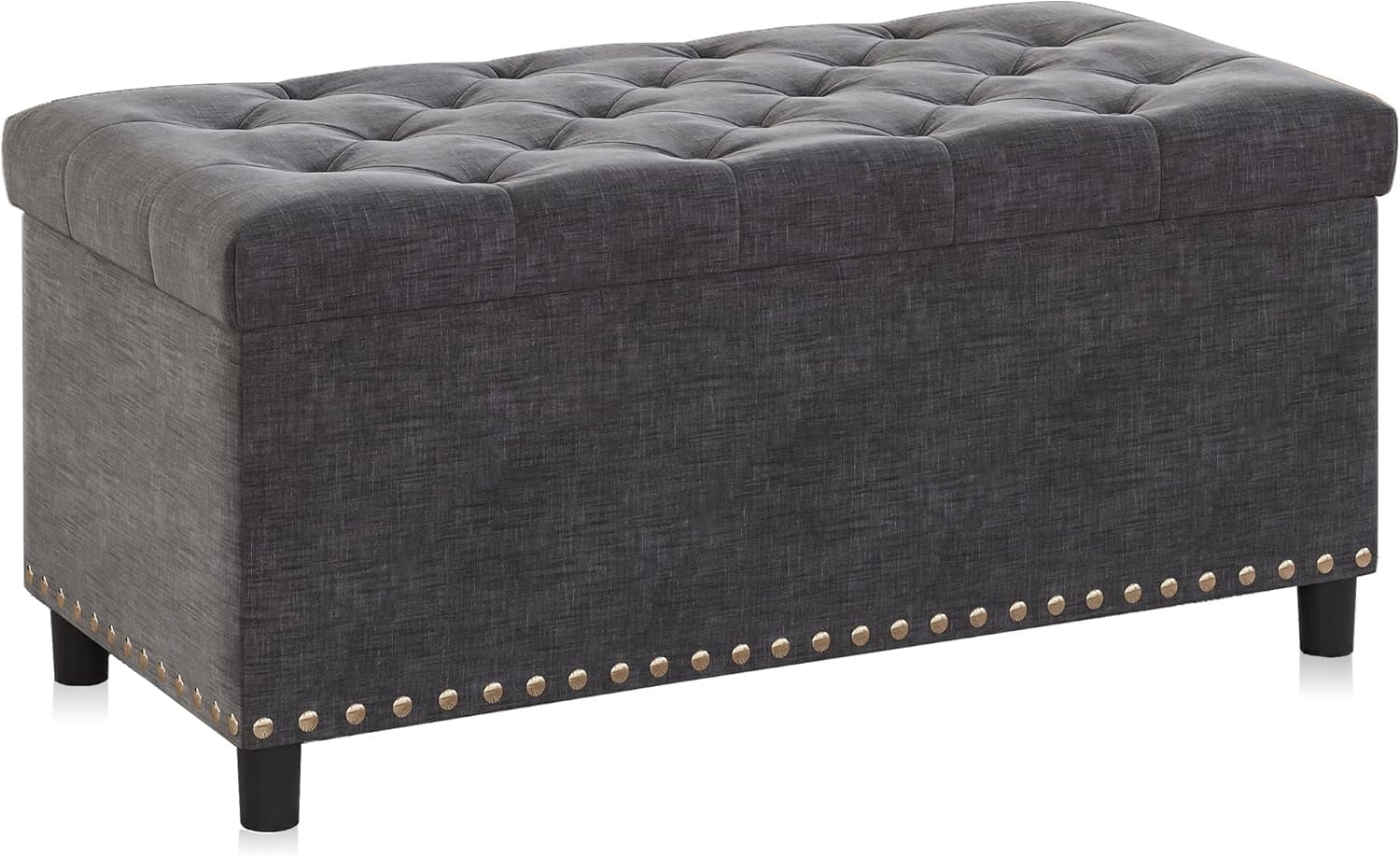 UPPYL 35" Tufted Ottoman, Storage Bench with Safety Close Hinge ...