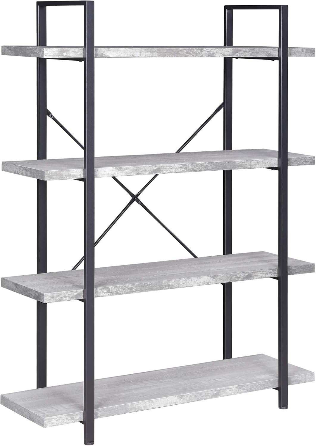 UPPYL 4 Tier Modern Rustic Industrial Bookshelf, Open Wide Office ...