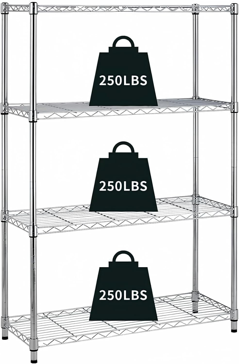 UPPYL 4-Tier Storage Shelves Adjustable,Wire Shelving Heavy Duty ...