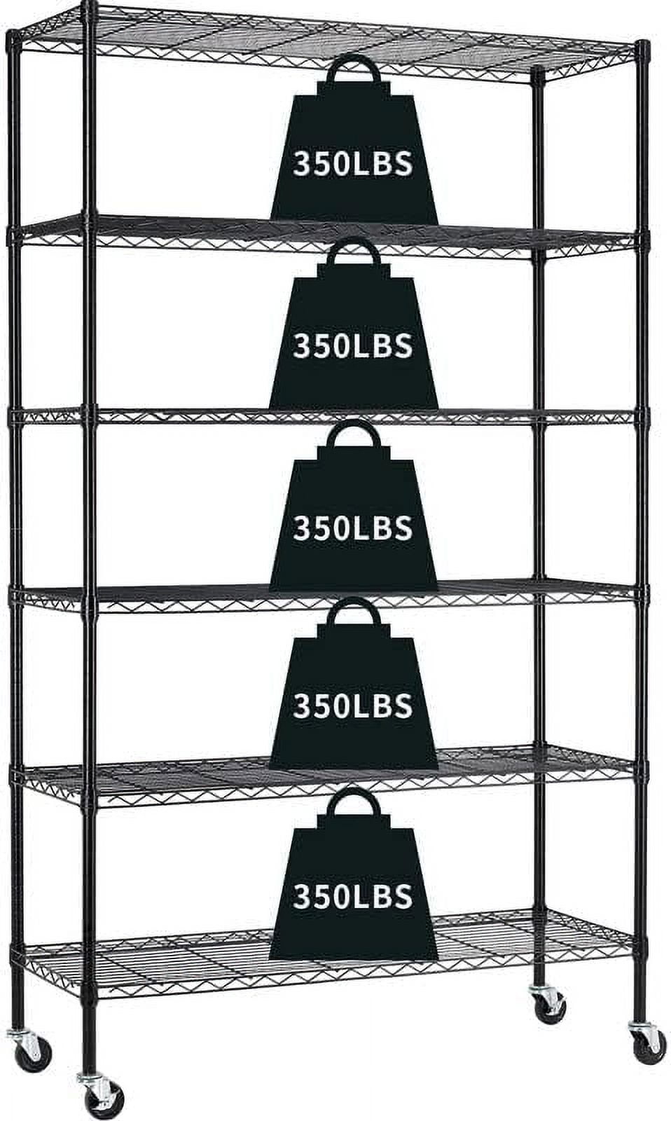 UPPYL 6-Tier Storage Shelf, Wire Shelving on Casters, NSF Height ...
