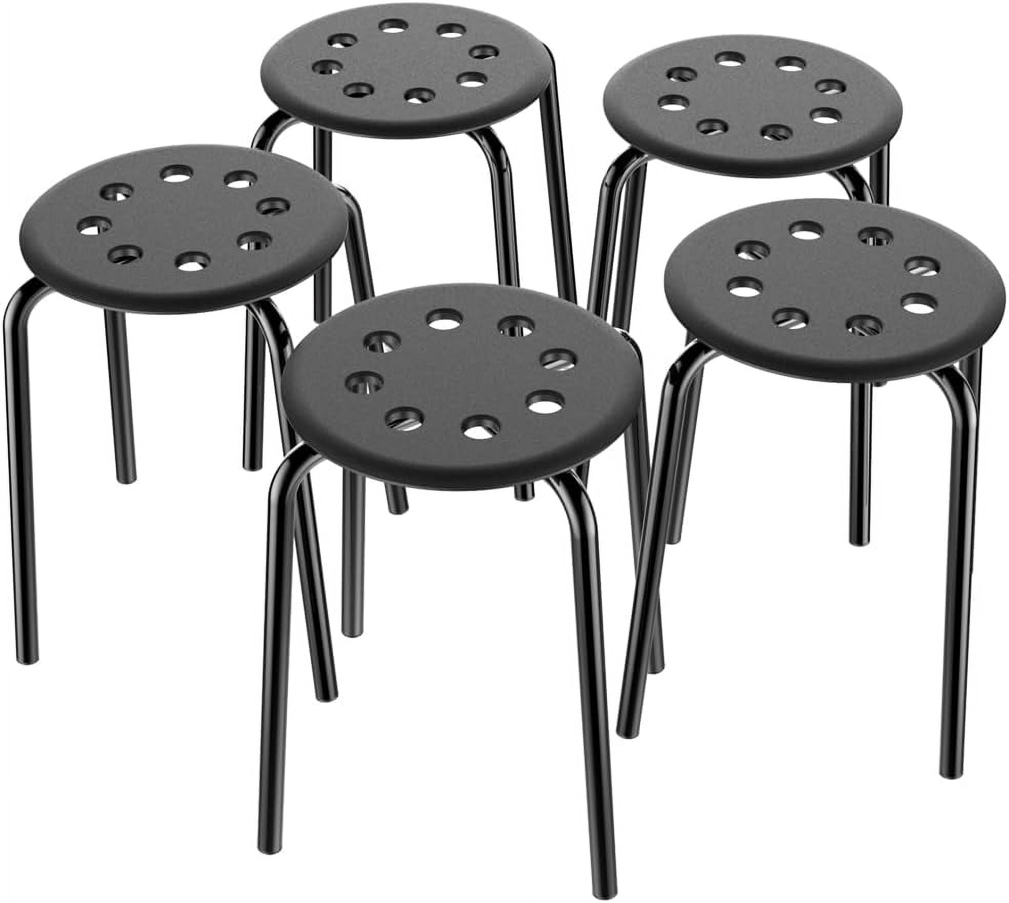 UPPYL Barstools Plastic Stack Bar Stools Backless Stools Metal Leg 17 ...