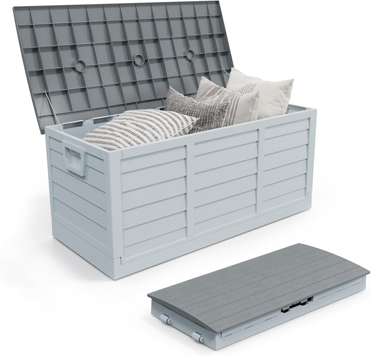 UPPYL Foldable 75 Gallon Outdoor Storage Box, Plastic Storage ...