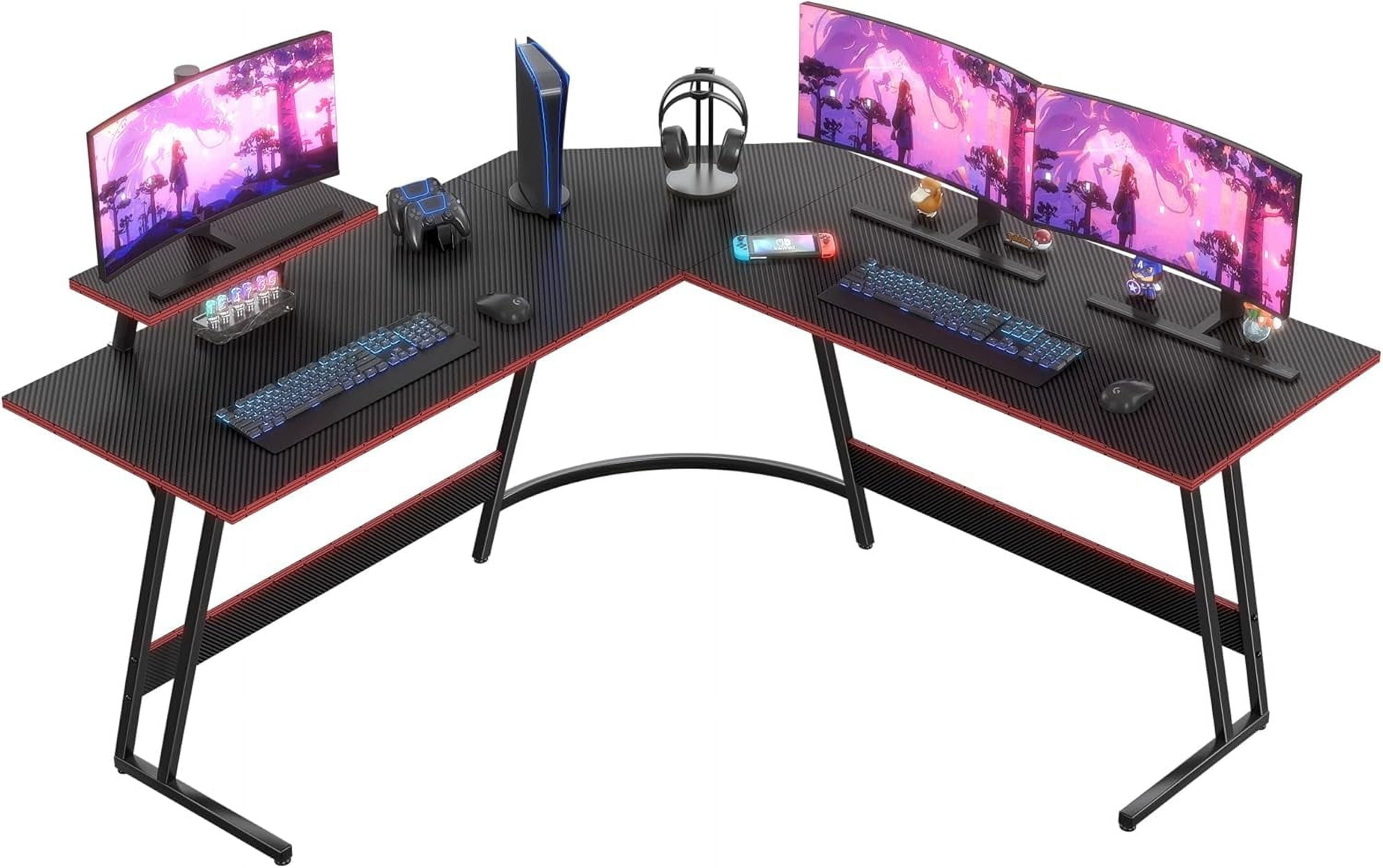 UPPYL L Shaped Gaming Desk Computer Corner Desk PC Gaming Desk Table ...