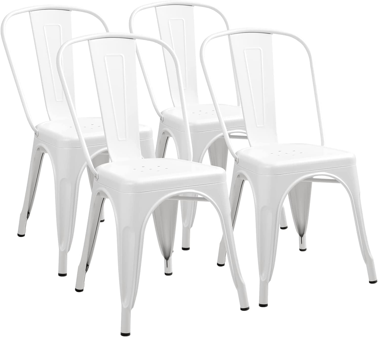 UPPYL Metal Dining Chair Indoor-Outdoor Use Stackable Classic Trattoria ...