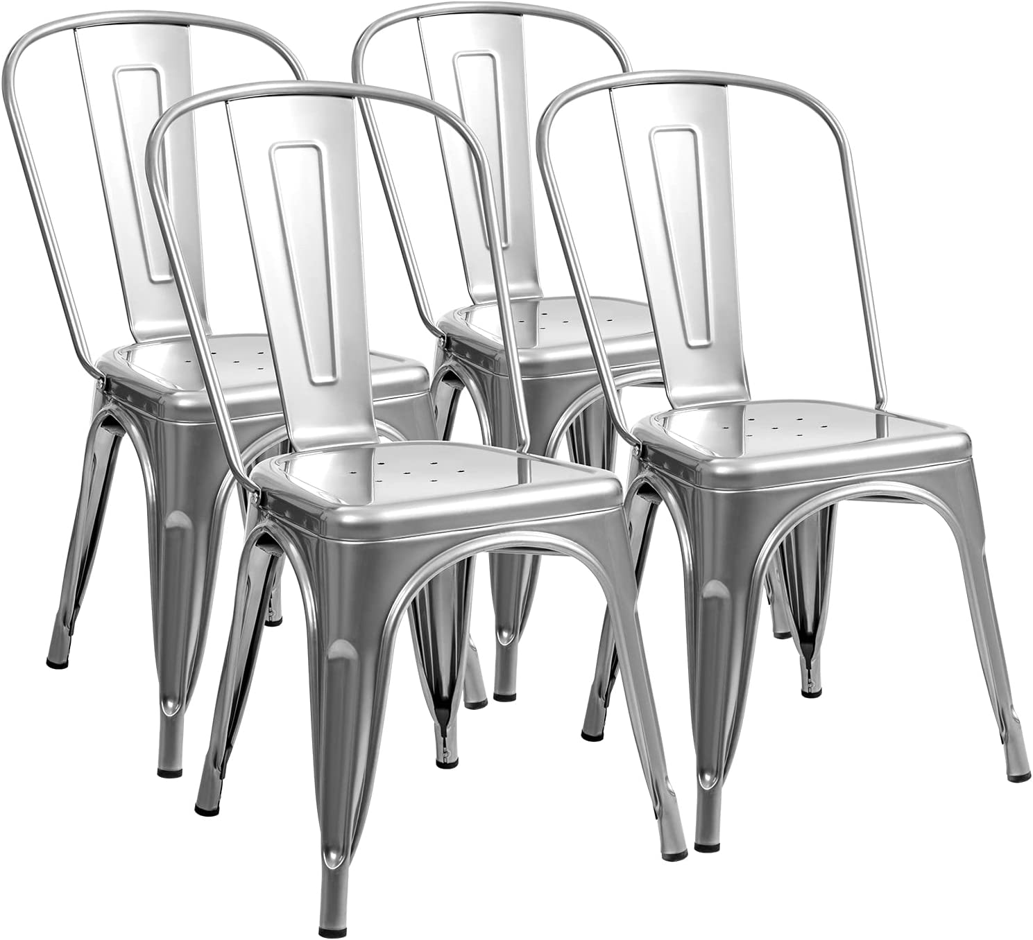UPPYL Metal Dining Chair Indoor-Outdoor Use Stackable Classic Trattoria ...