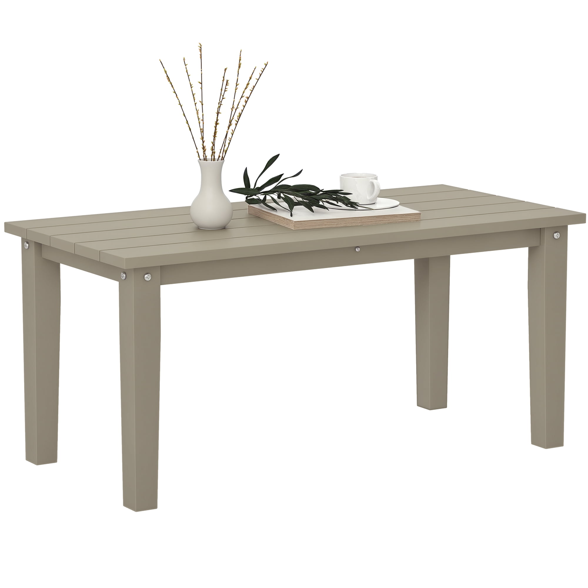 UPPYL Outside Side Table, HDPE Patio Coffee Table, Rectangle Outdoor ...