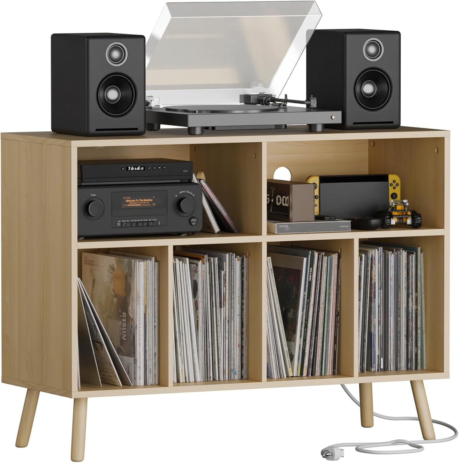 UPPYL Record Player Stand, Turntables Stand with Charging Station and ...