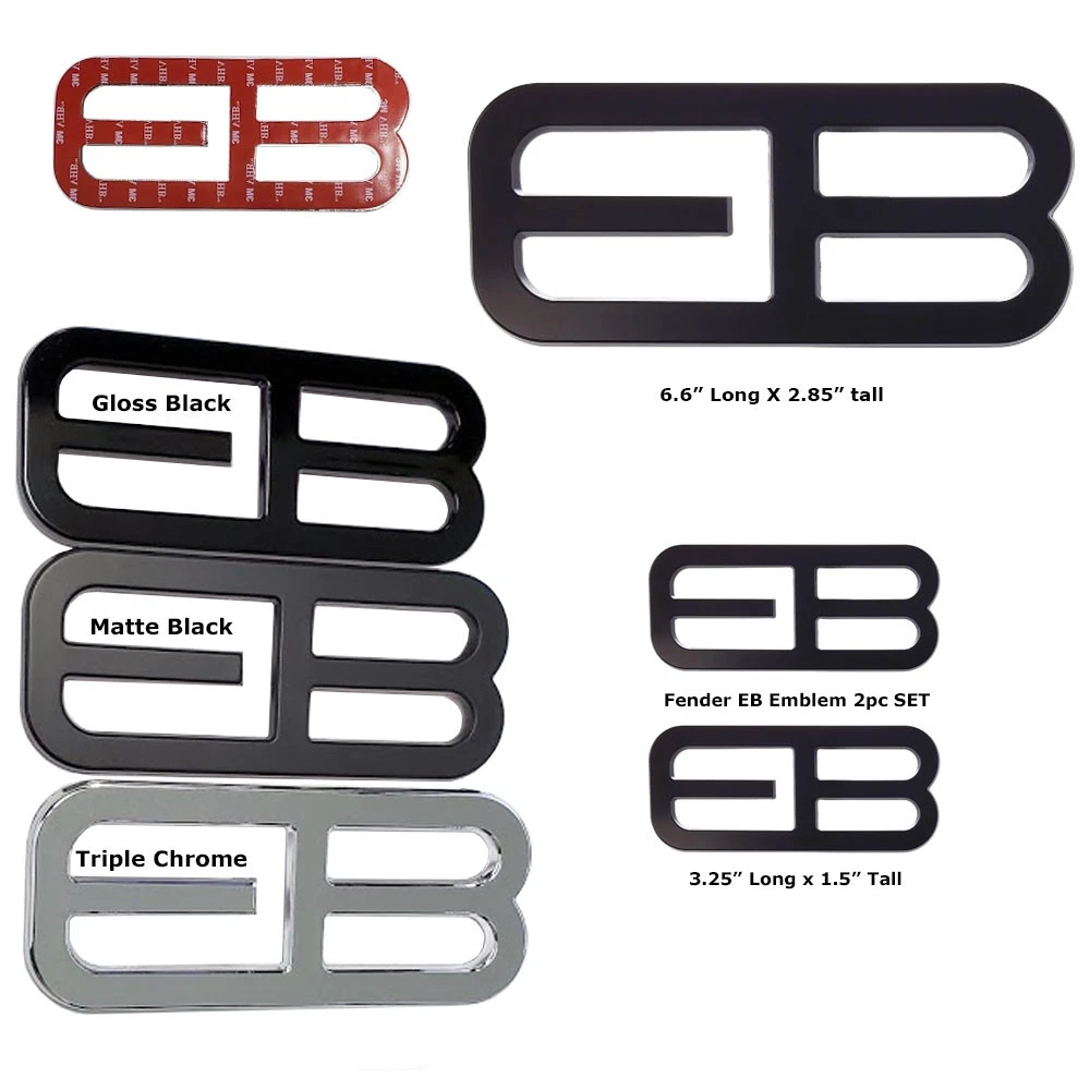 UPR 2.3T ECOBOOST Fender emblem Chrome Black Fits Bronco Ranger Mustang ...
