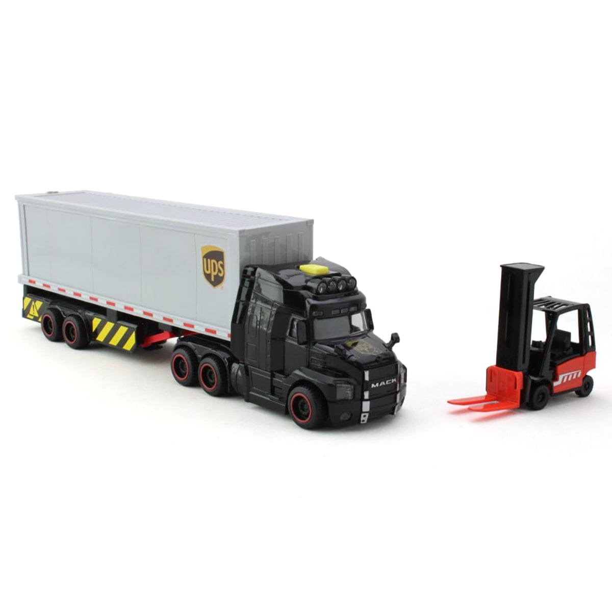 UPS Action Truck with Forklift and Cargo Boxes 4 Piece Set Diecast ...