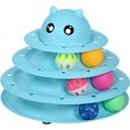 UPSKY Cat Toy Roller Ball Tower, 3 Level Blue, Multi-Layer Design ...