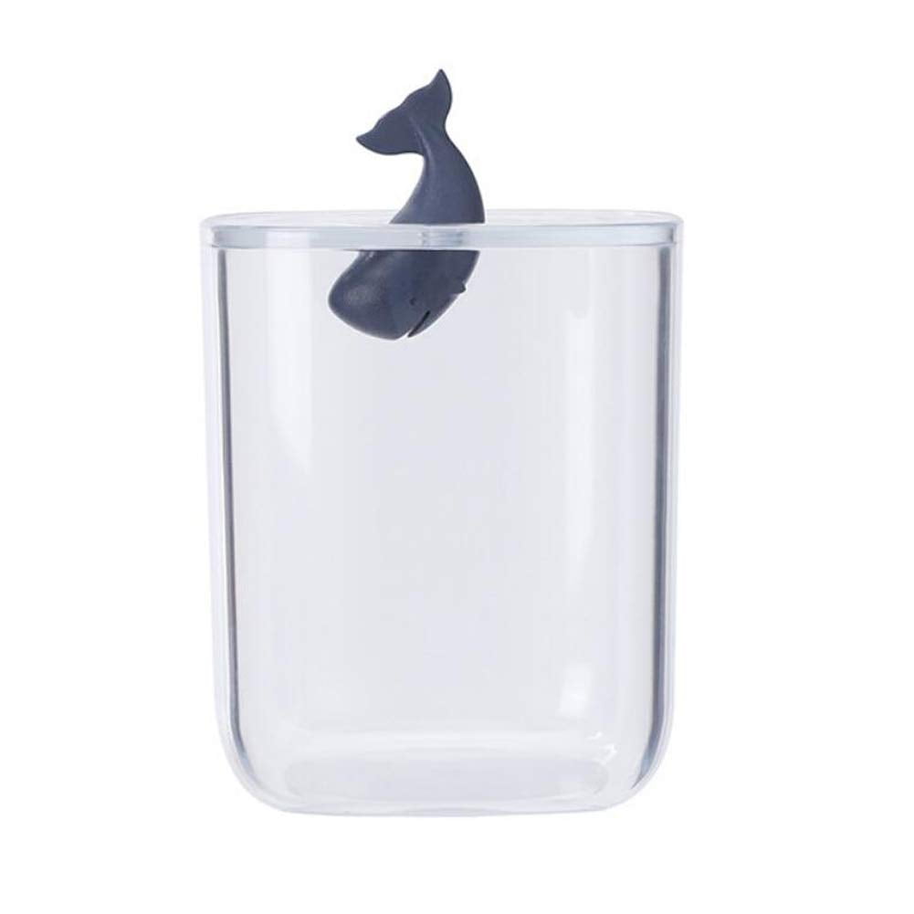 UPSTORE 1PK Transparent Acrylic Round Make up Container with Whales Lid ...