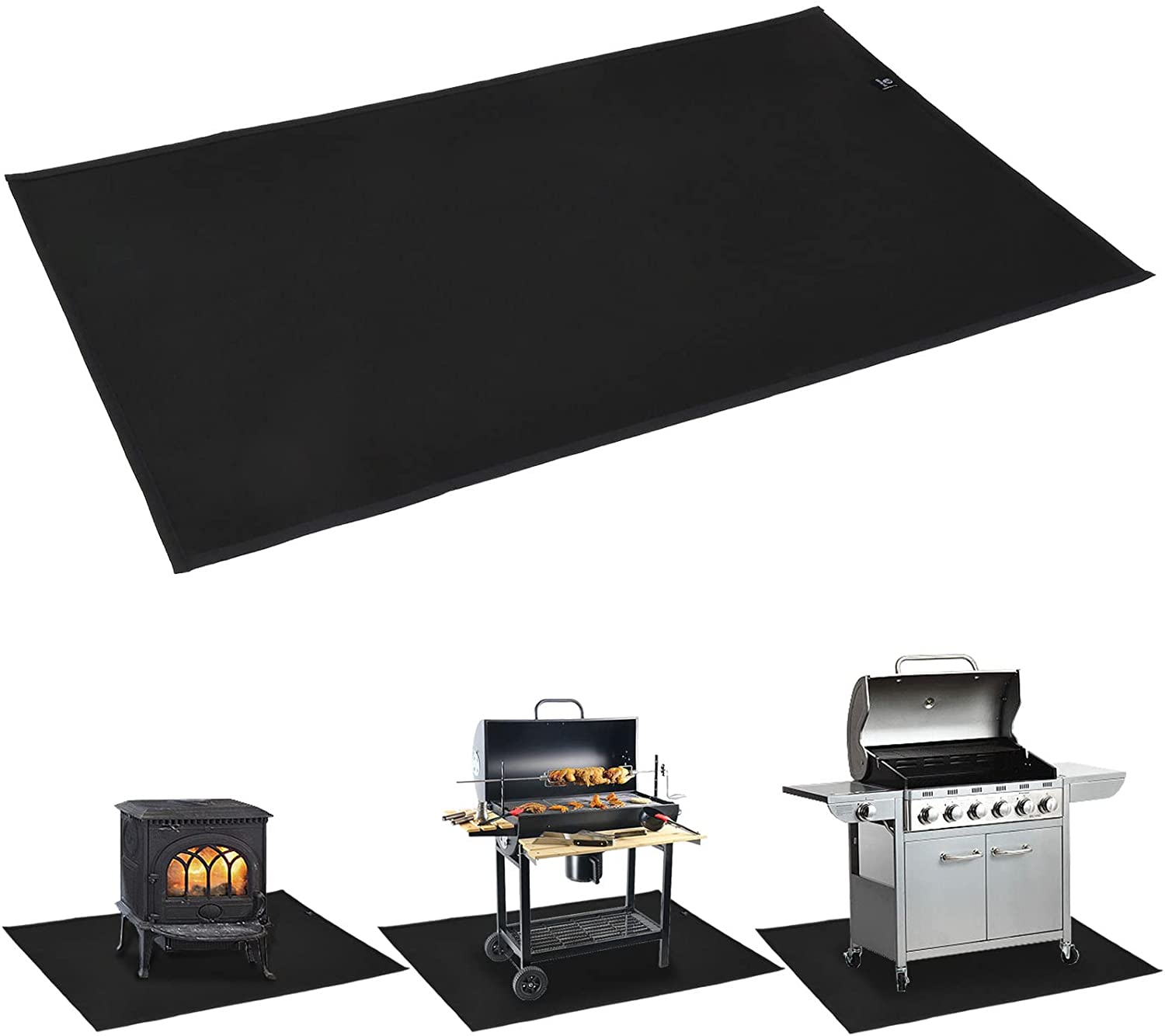 Cuisinart 65-In. x 36-In. Premium Deck and Patio Grill Mat, Black ...