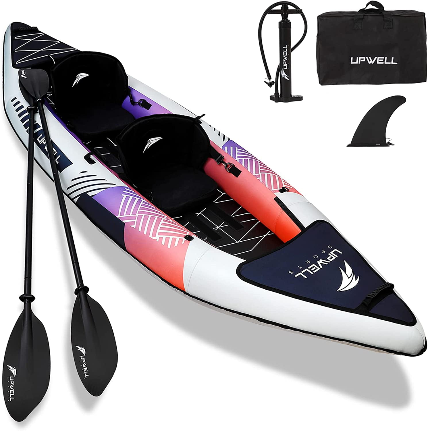 UPWELL 13'6”/11' Inflatable Recreational Kayak - 2 Person with Drop ...