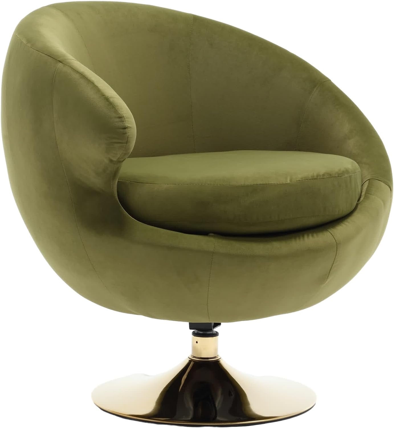 UPYOOE Modern Round Swivel Chair, Green Velvet Accent Chair, 360 Swivel ...