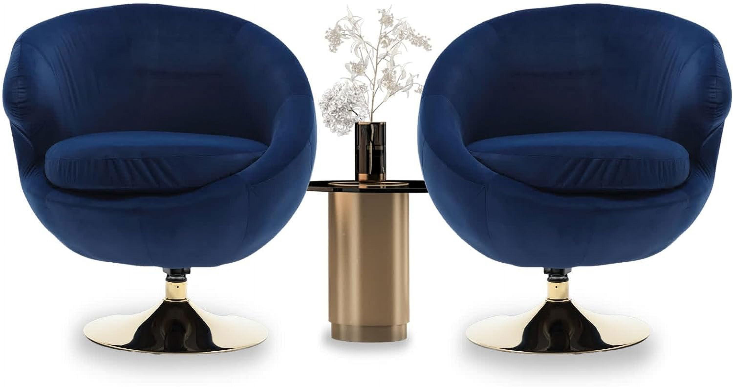 UPYOOE Round Swivel Chair Set of 2, Modern Barrel Accent Chair Set of 2 ...