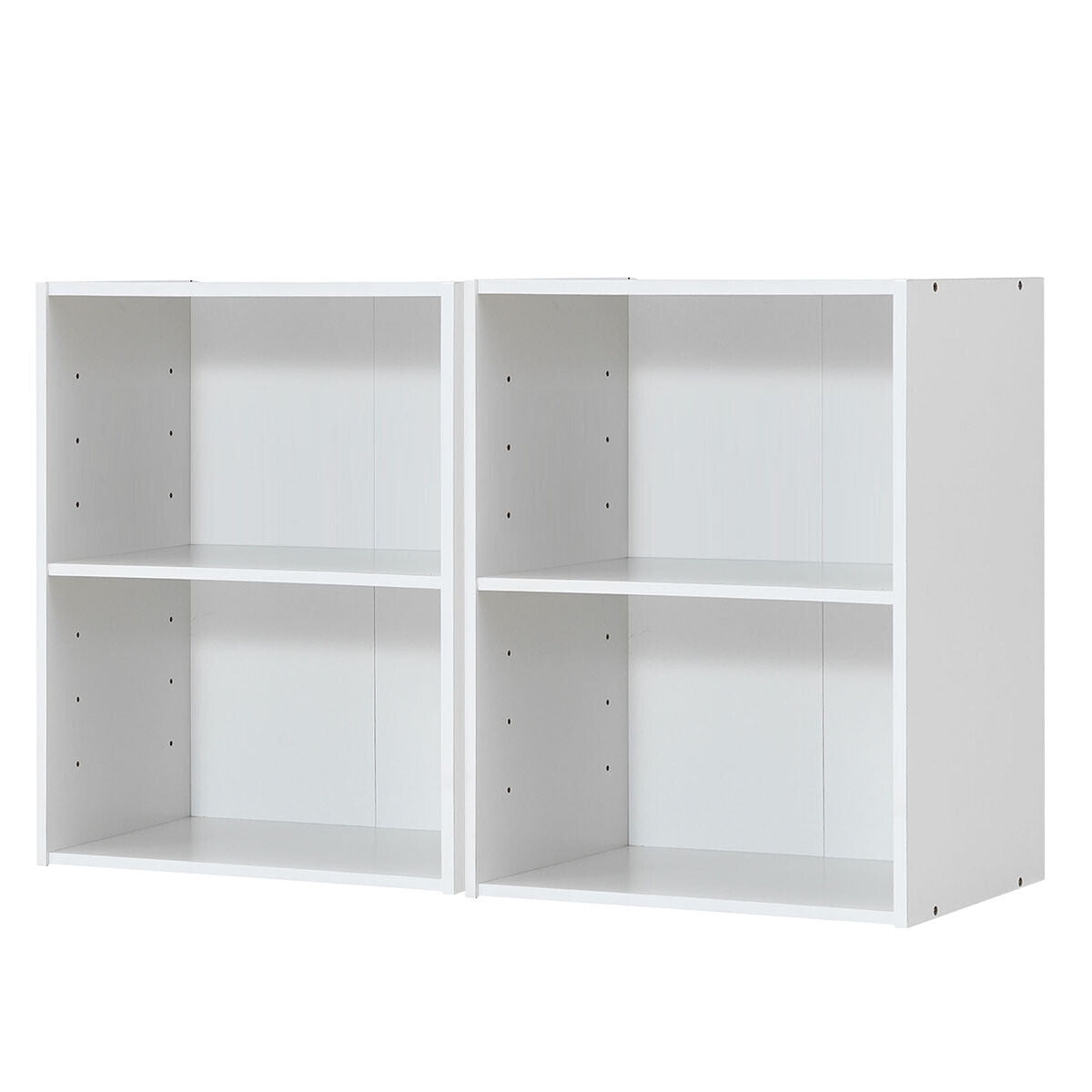UPZE 2 Pieces 3 Shelf Bookcase Book Shelves Open Storage Cabinet Multi ...
