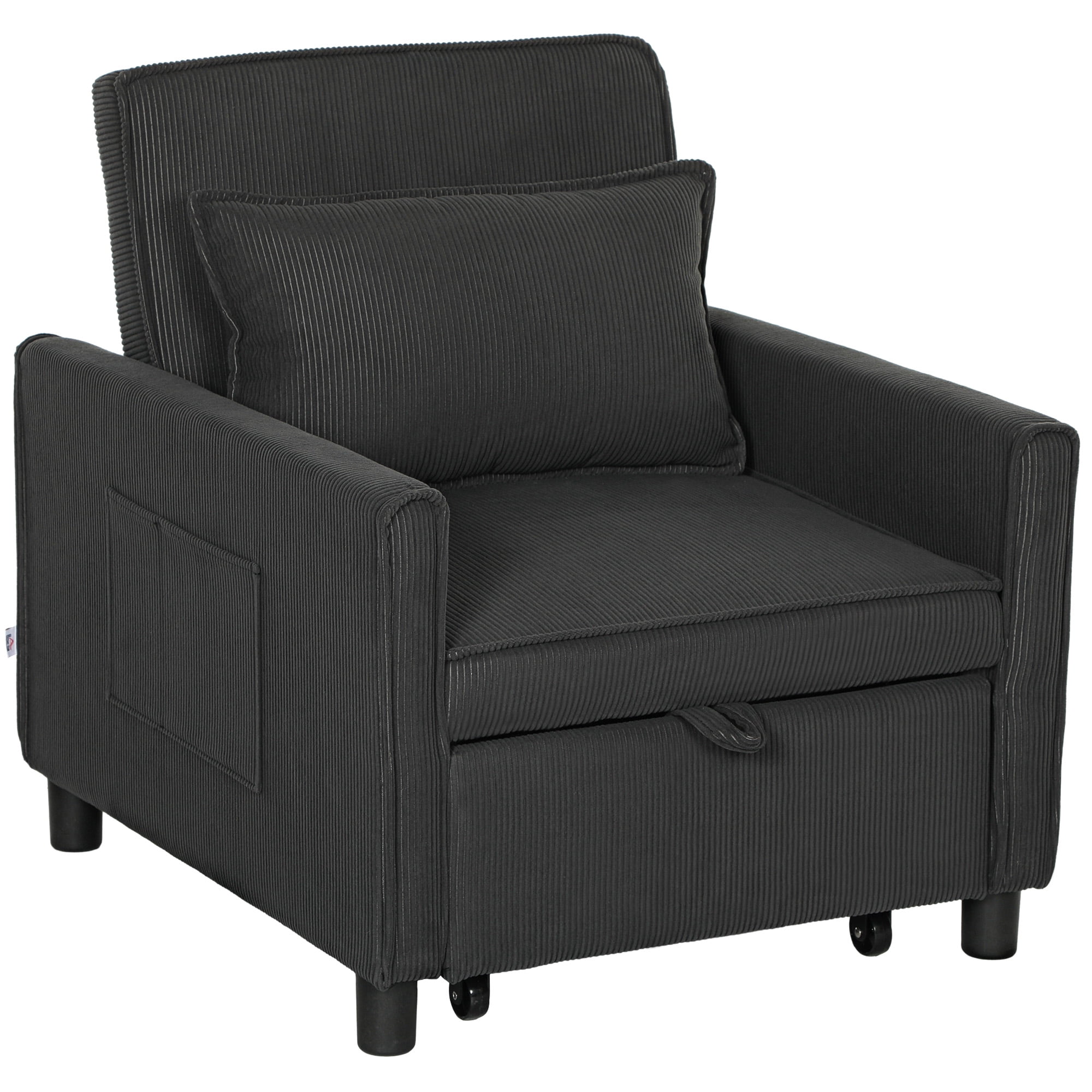 UPZE 3-in-1 Convertible Chair Bed, Multi-Functional Single Sofa Bed ...