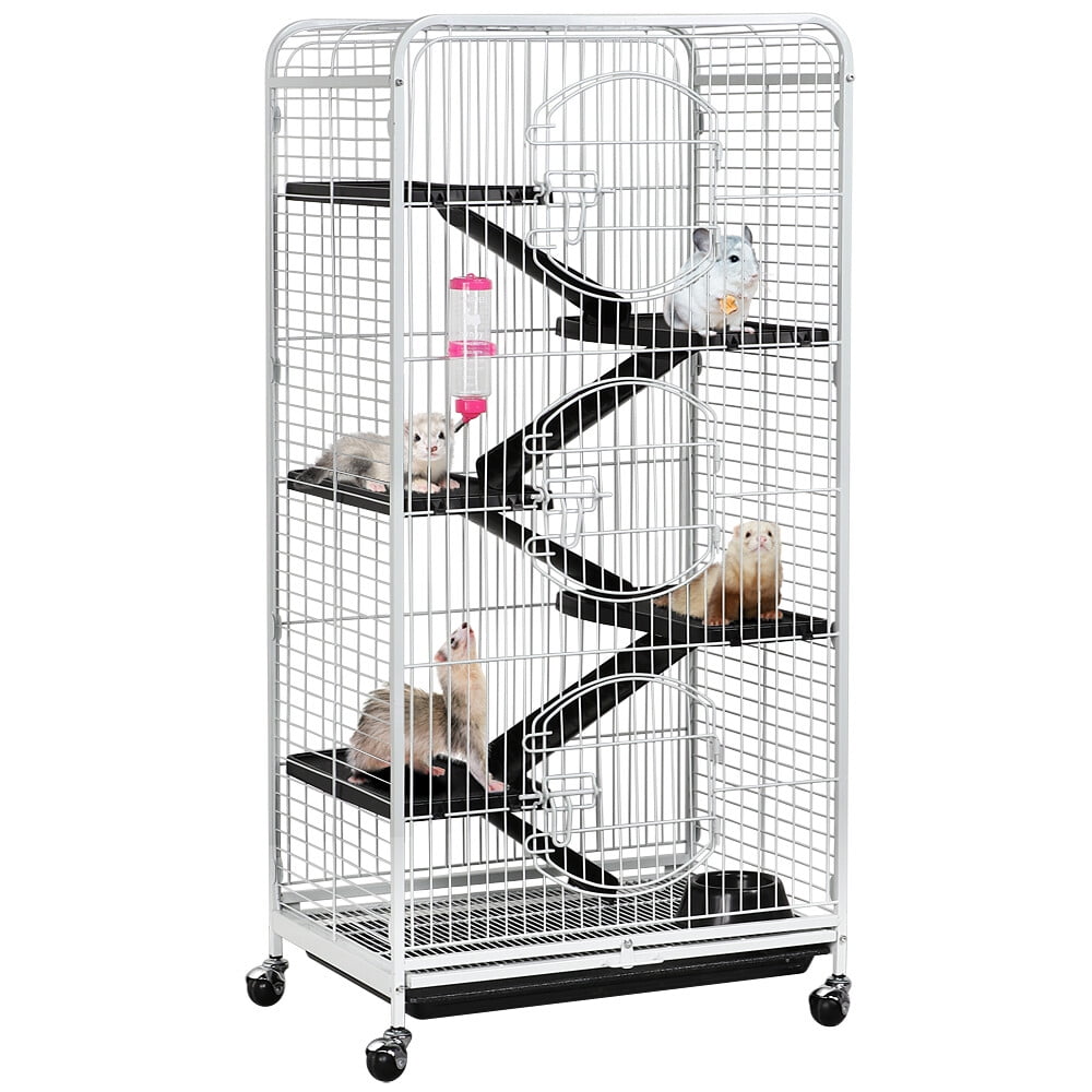 UPZE 52-inch Ferret Cage 6 Level Metal Rat Cage with 3 Front Doors ...
