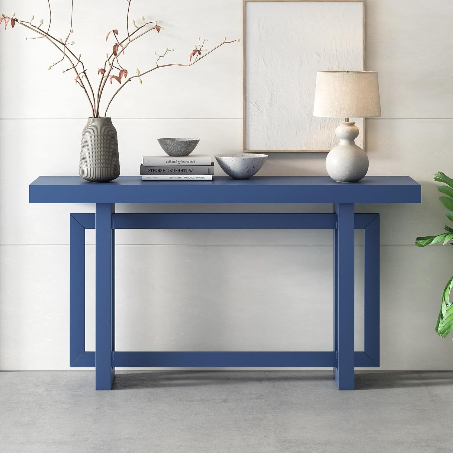 UPZE Contemporary Console Table with Industrial-Inspired Concrete Wood ...