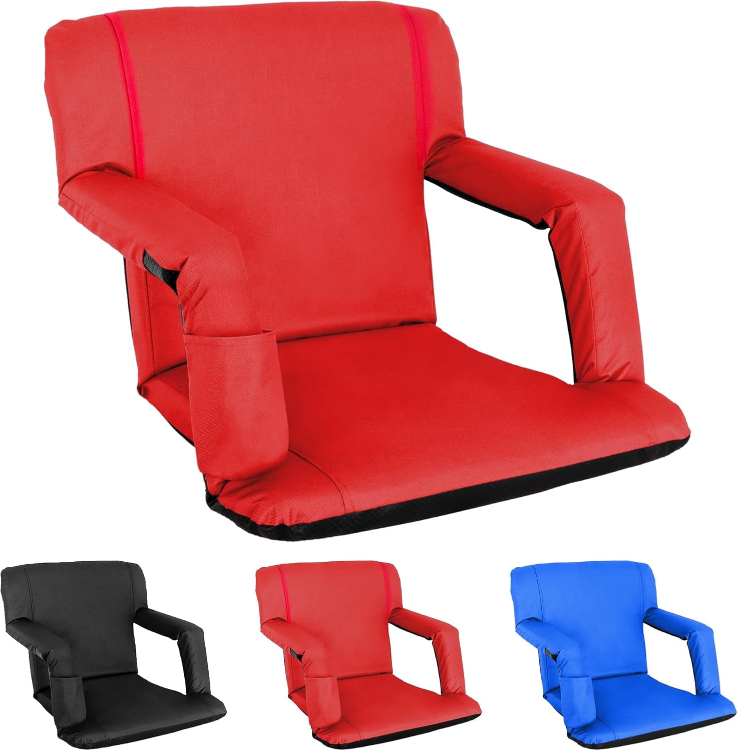 UPZE Folding Stadium Seat with Back Support, 20.5'' / 25'' Reclining ...