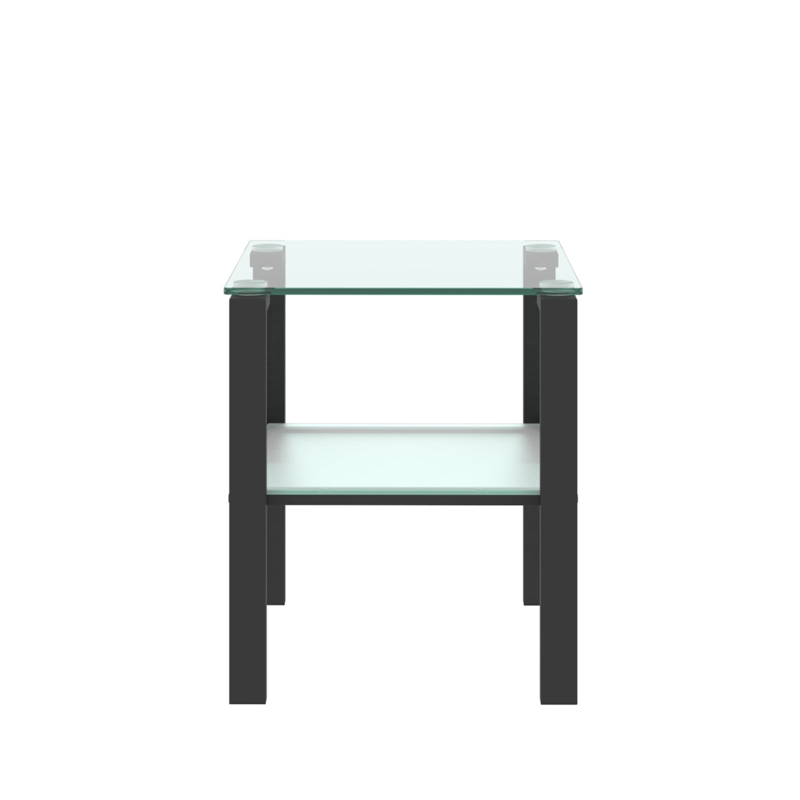 UPZE Glass End Table with Metal Legs Small Coffee Table Modern Square ...