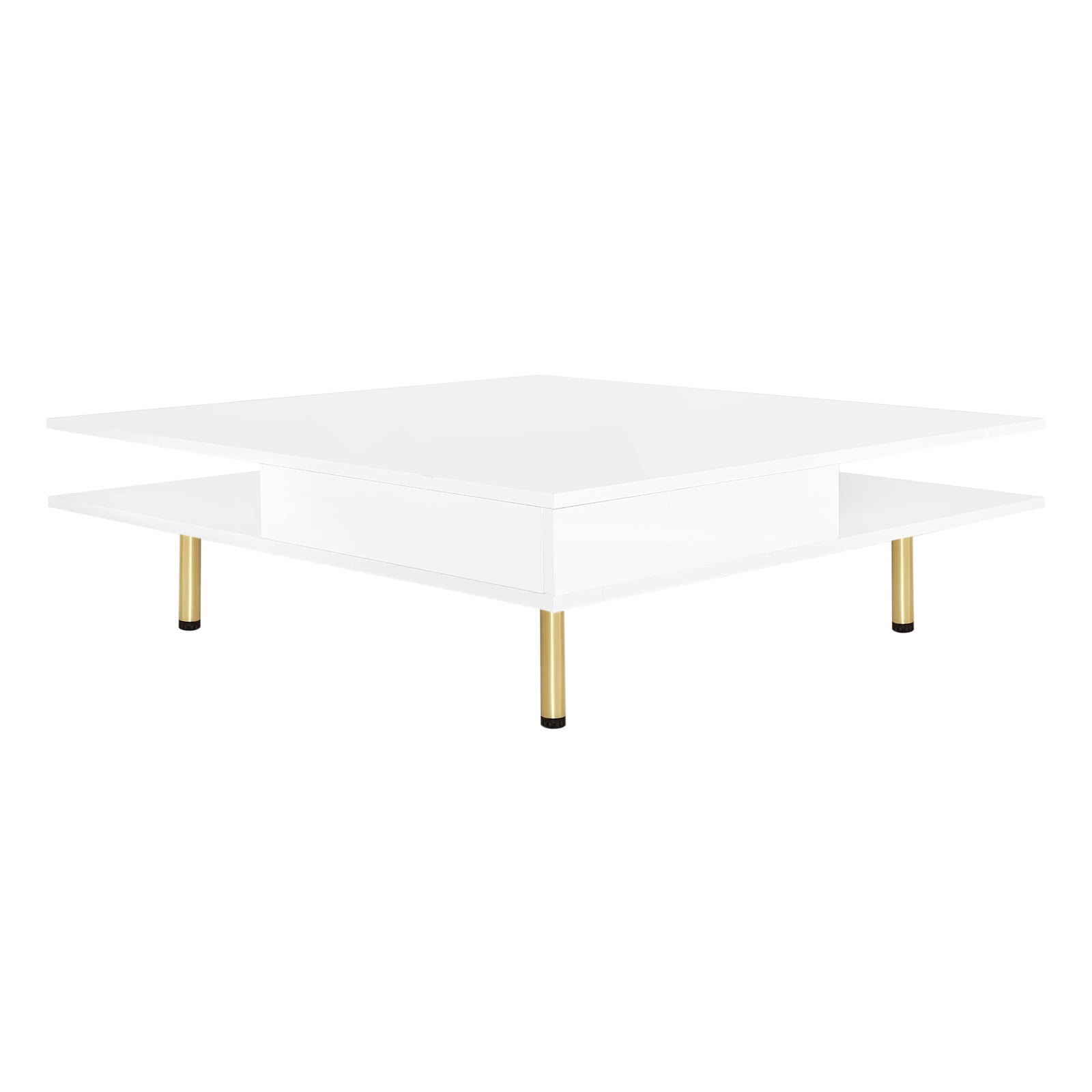 UPZE Modern Square Coffee Tables with Storage Drawer High Gloss Center ...