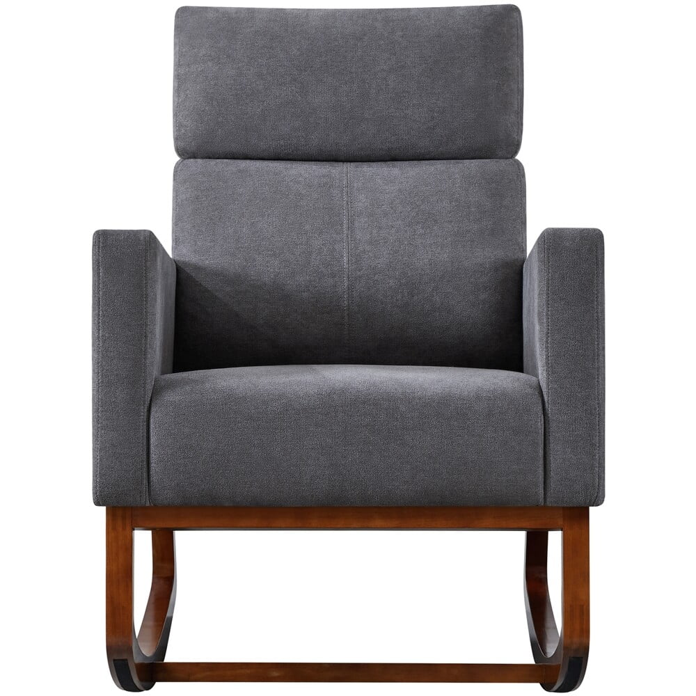 UPZE Rocking Living Room Chair, Upholstered Glider Chair with Side ...