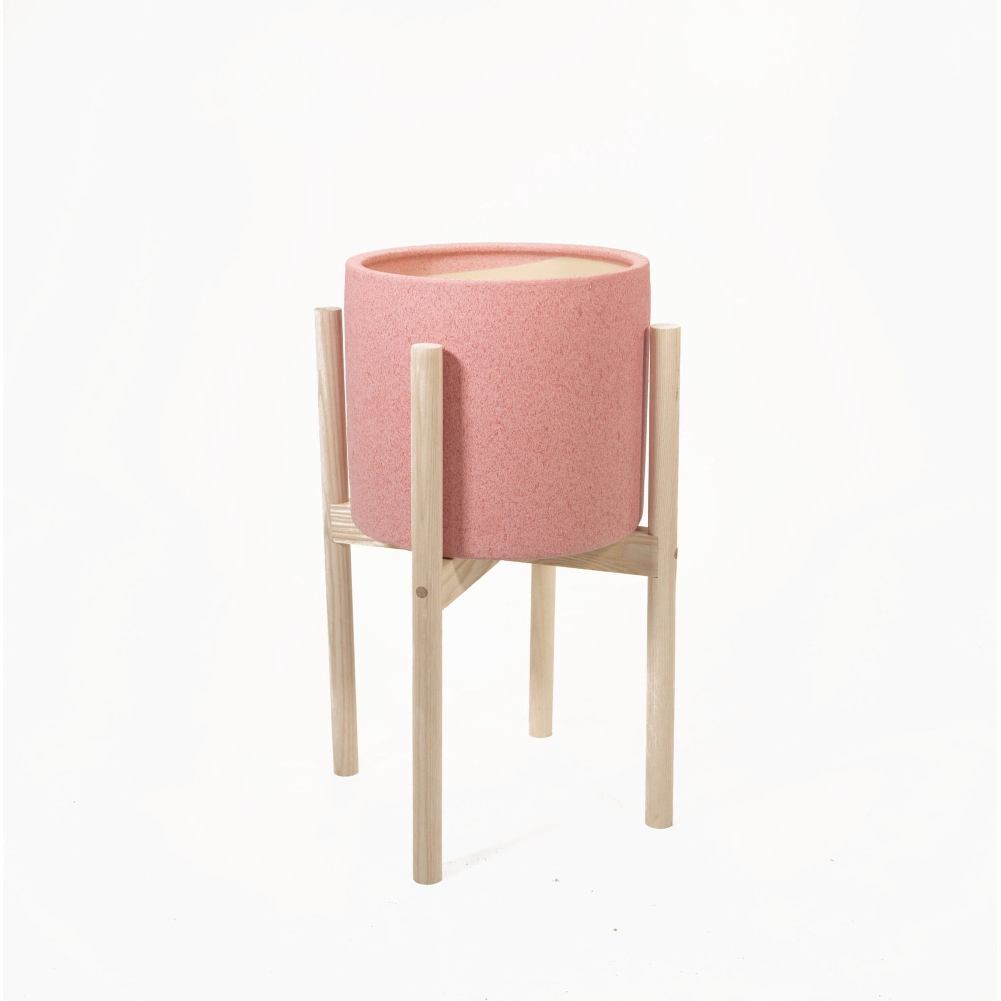 UPshining Large Ceramic Pot 10" Pastel Pink with Wood Stand - 8' x 10 ...