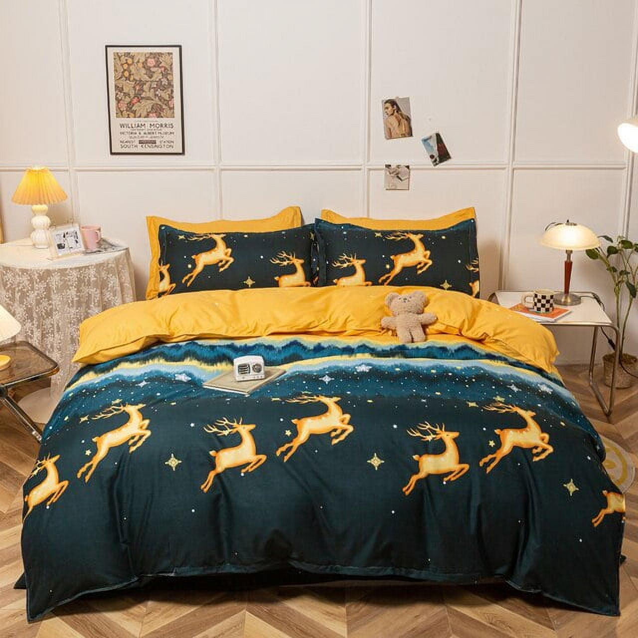 UPzo Strawberry Bedding Set Double Sheet Soft 3/4pcs Bed Sheet Set ...