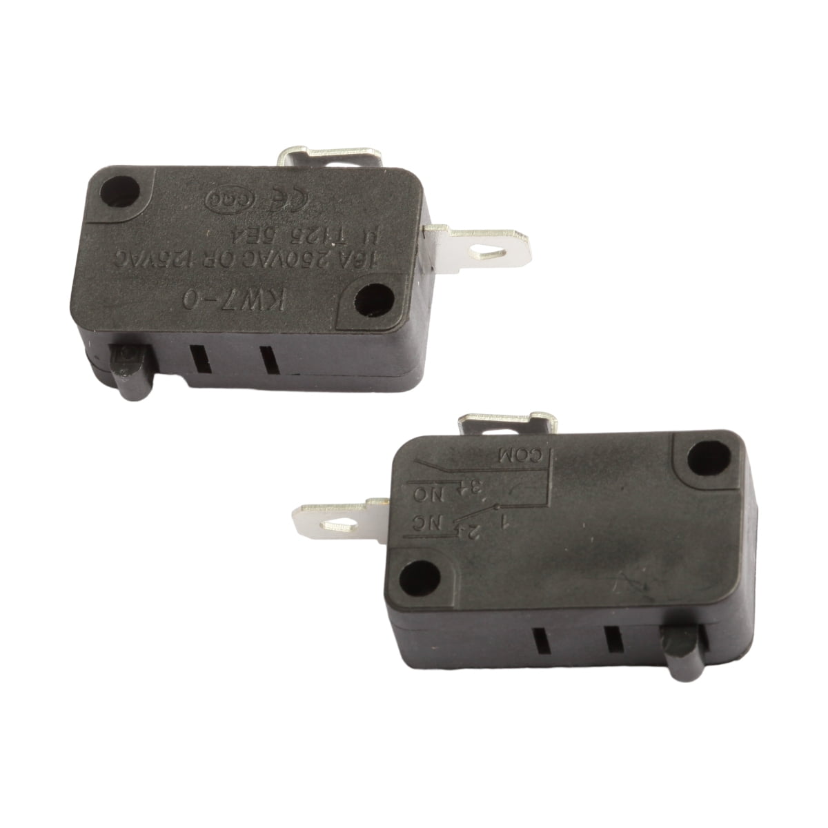 UQBDKG KW7-0, 16A, 125V, Black, 2-Pin Microswitch Electrical Switches ...