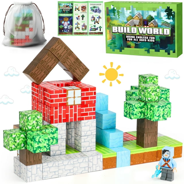 UQN 100PCS Magnetic Blocks, Magnetic Building Blocks for Kids Ages 4-8 ...