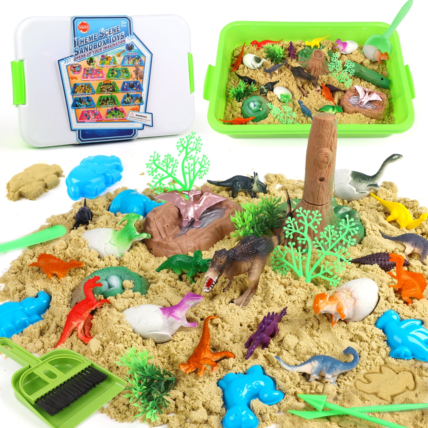 UQN Dinosaur Sensory Bin Toys for Boys, 37 PCS Sensory Bins for ...