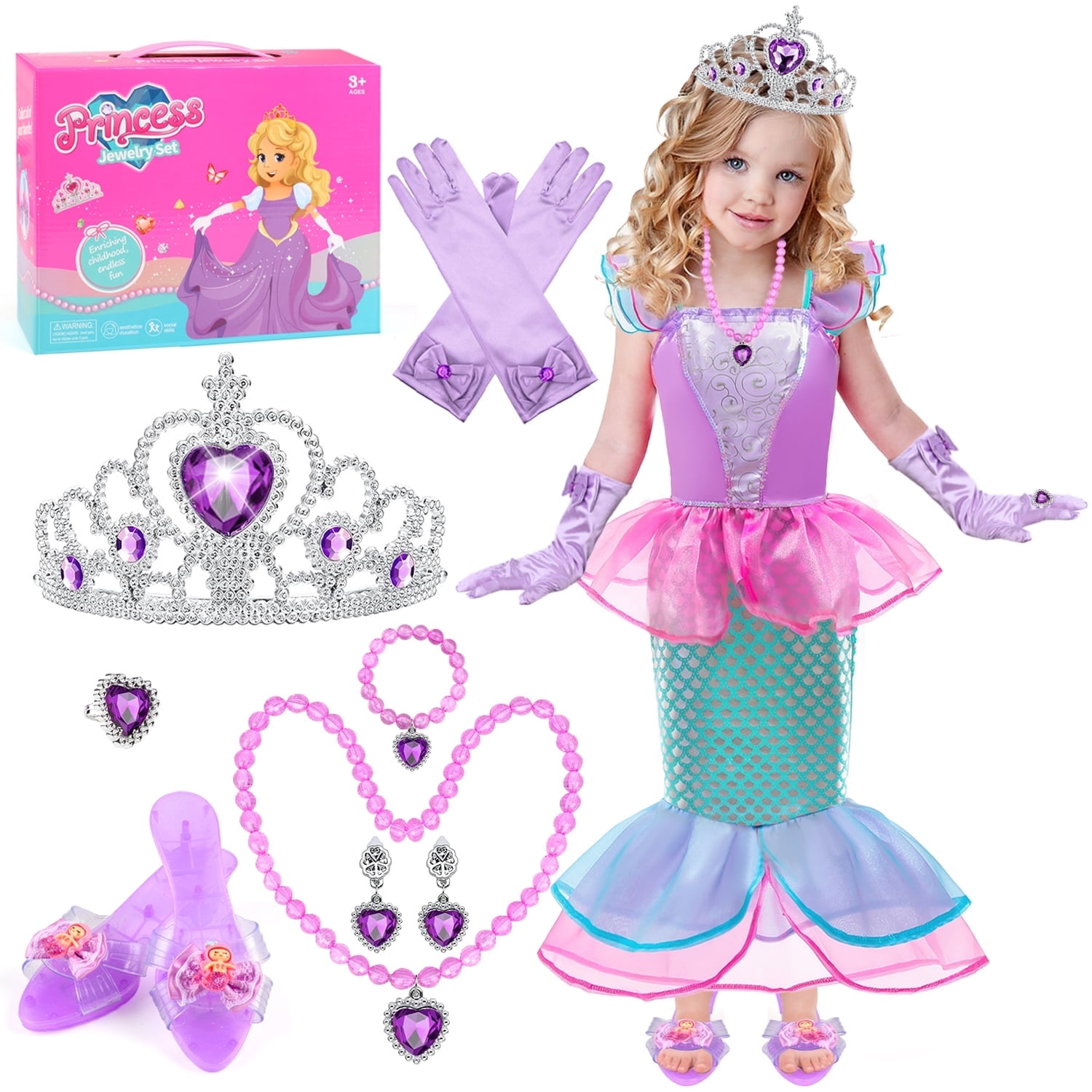 UQN Princess Princess Dresses for Girls, Princess Dress Up Costume Girl ...