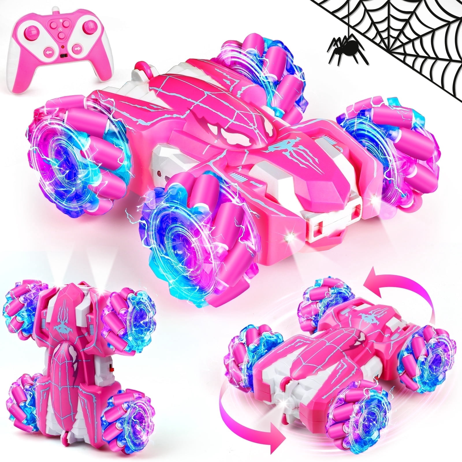UQN RC Cars Toys for 3 4 5 6 7 8 9 10 Year Old Girl Boys, 360° Flip 4WD ...