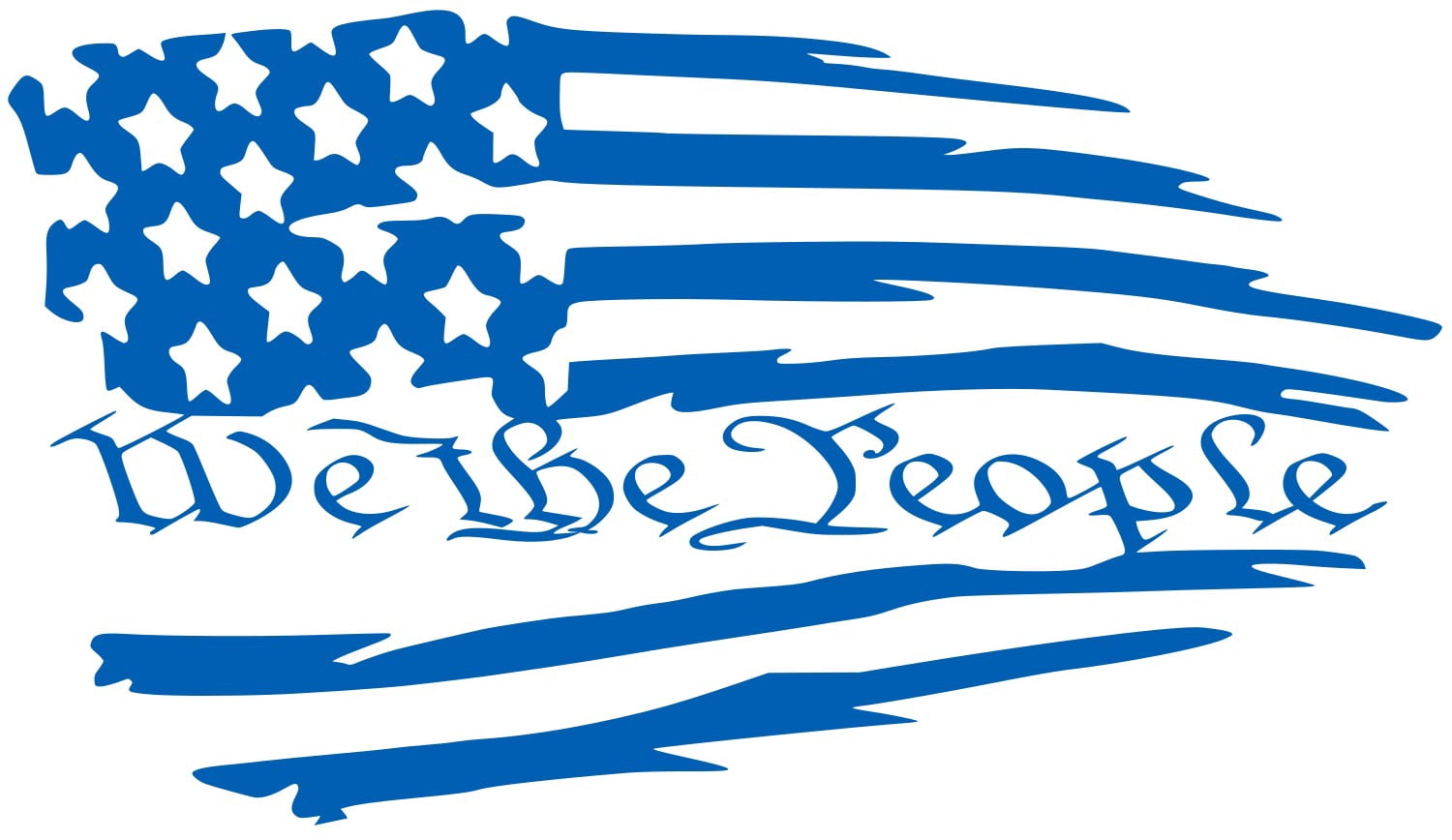 UR Impressions ABlu Tattered American Flag We The People Vinyl Decal ...