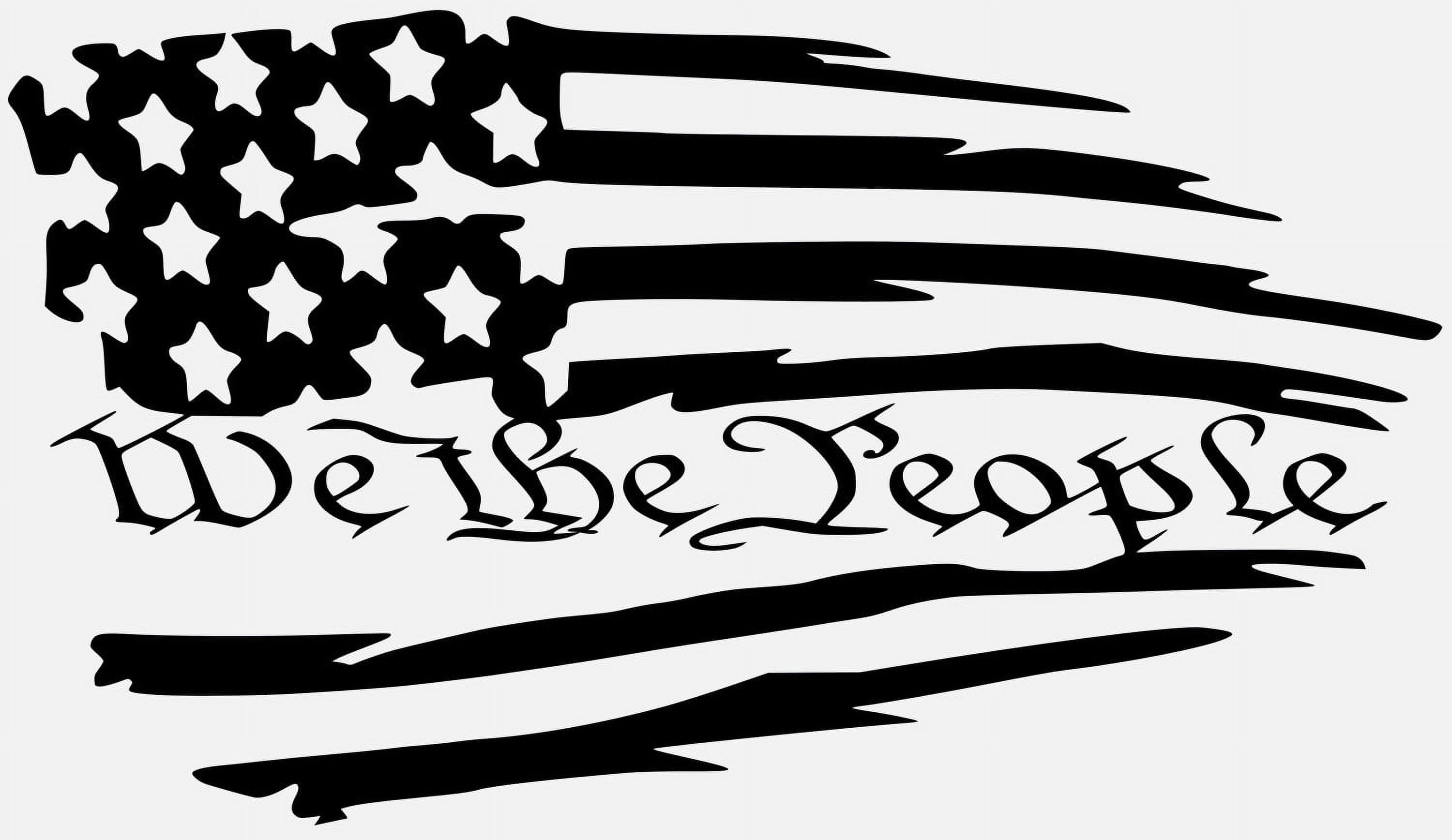 UR Impressions MBlk Tattered American Flag We The People Vinyl Decal ...
