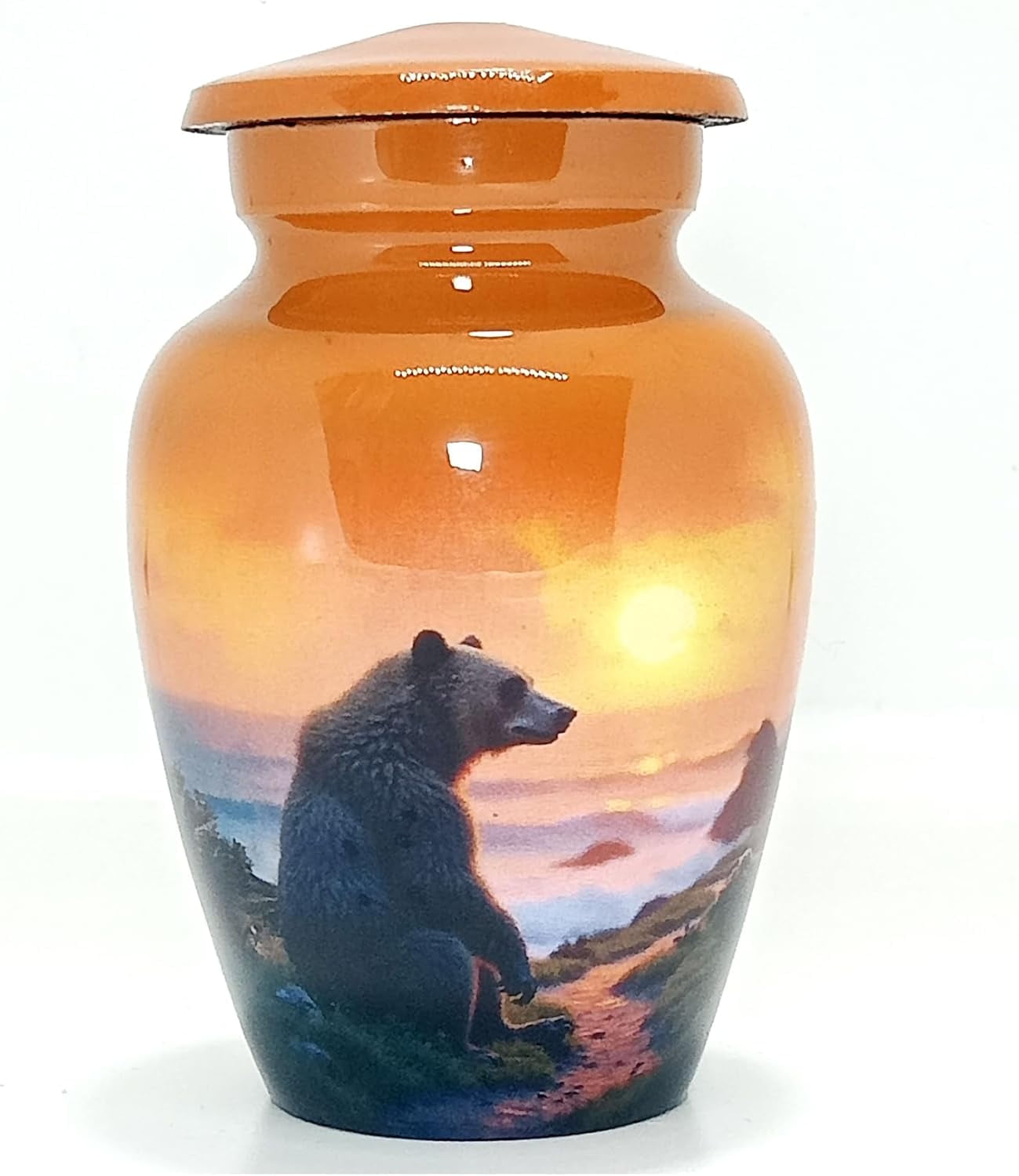 UR Keepsake Urn – Cute Bear Overlooking Sunset Keepsake Cremation Urn ...