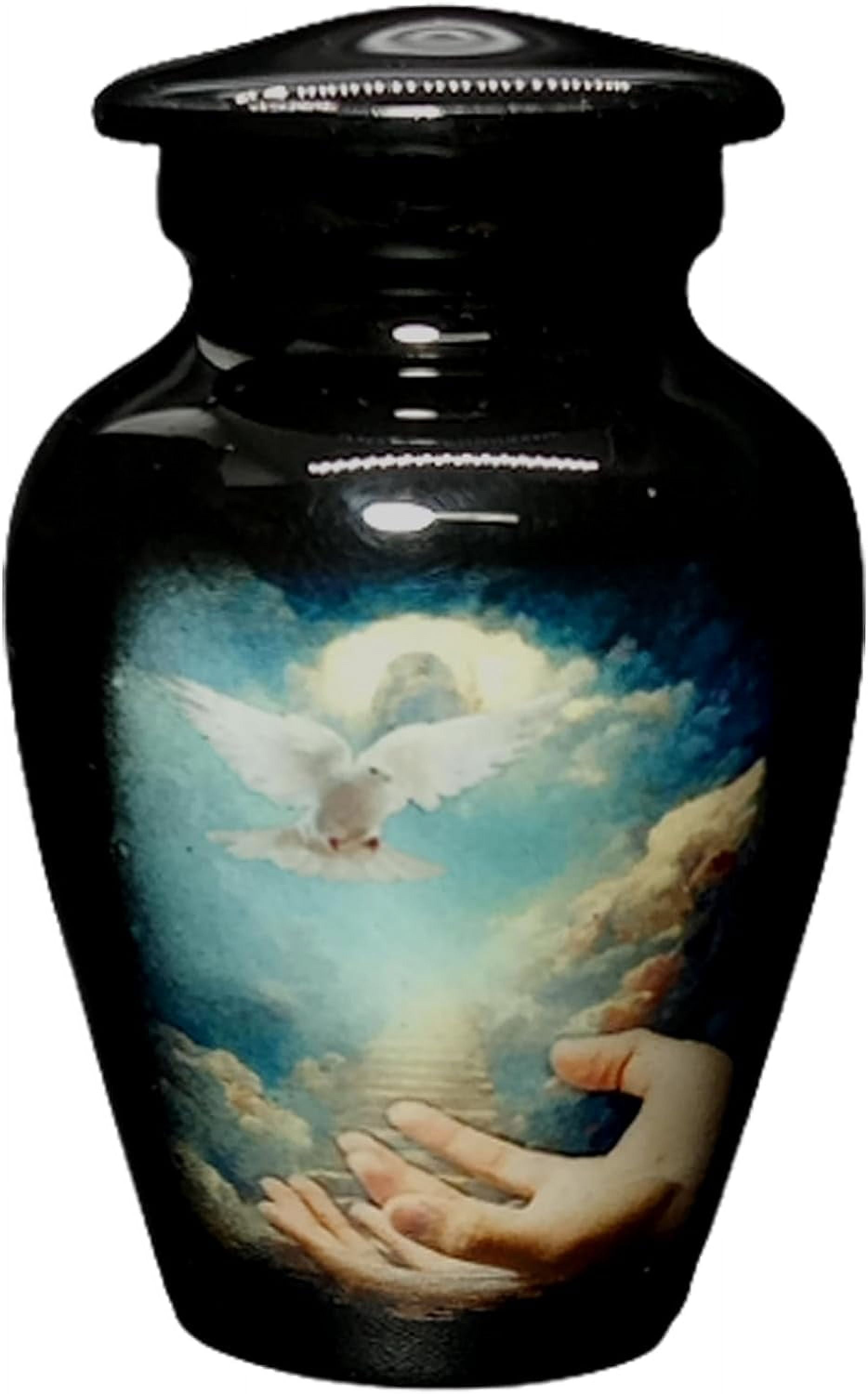 UR Keepsake Urn –Flying White Pigeon with Hand Keepsake Cremation Urn ...