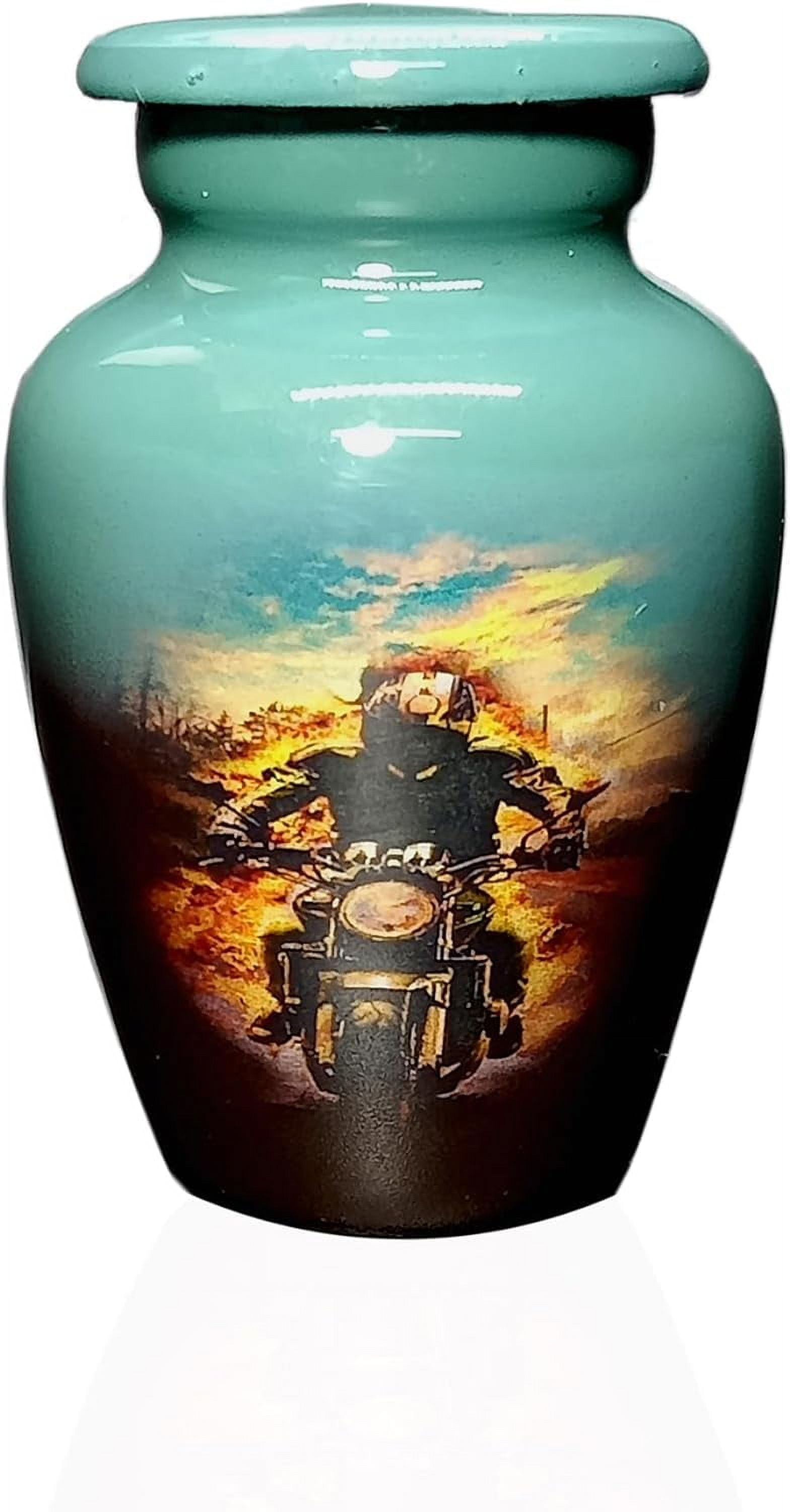 UR Keepsake Urn –Heavy Bike Rider Keepsake Cremation Urn for Human Ashes with Velvet Box ...