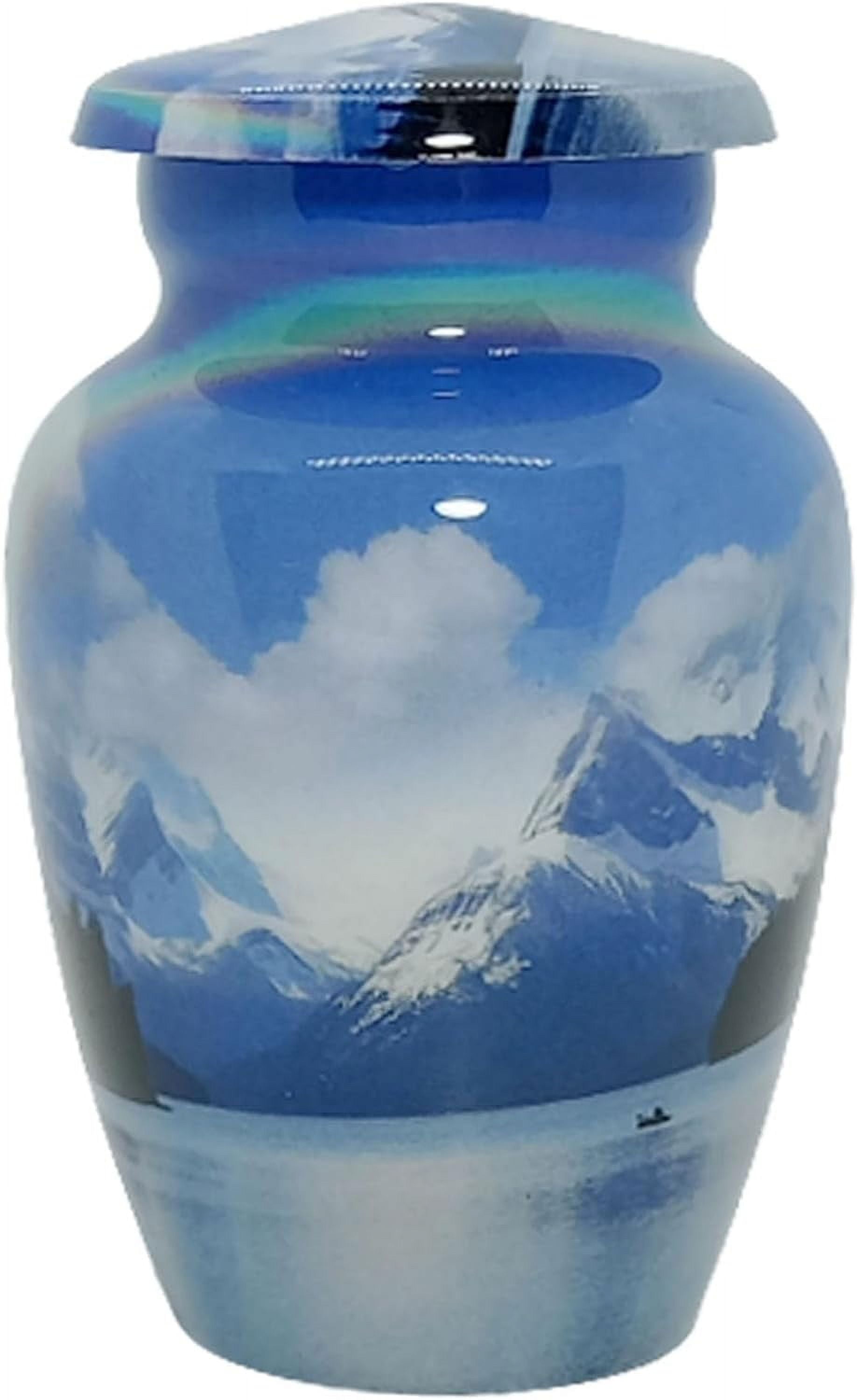 UR urns Keepsake Urn –Beautiful ice Mountain View Ice Mount Sky Blue ...