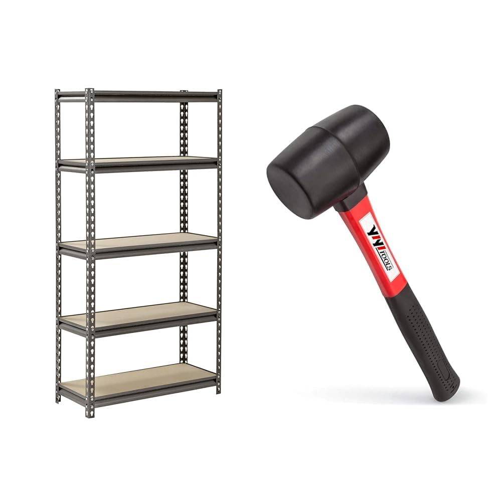 UR301260PB5P-SV Silver Vein Steel Storage Rack, 5 Adjustable Shelves ...