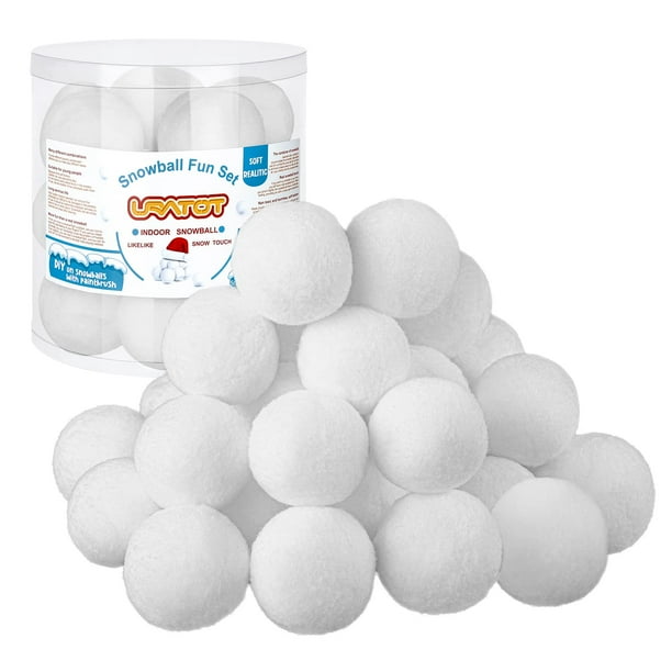 URATOT 20 Pack Indoor Snowball Fight Fake Snowball Soft and Realistic ...