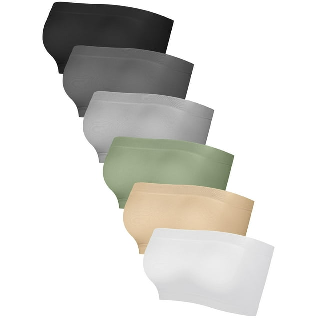 URATOT 6pc Stretch Bandeau Bra Set, Strapless Seamless Tube Top ...