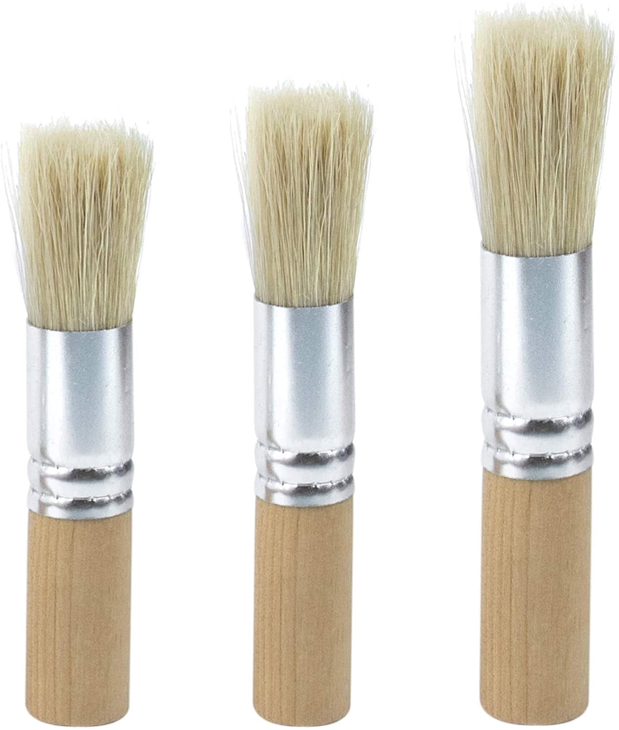 URBAN BOX 3 Pcs Wooden Stencil Brushes Natural Bristle Brush for ...