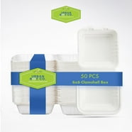 ECOPAX Eco-Friendly Pebble Box Take Out Container, Ivory (150 Pack ...