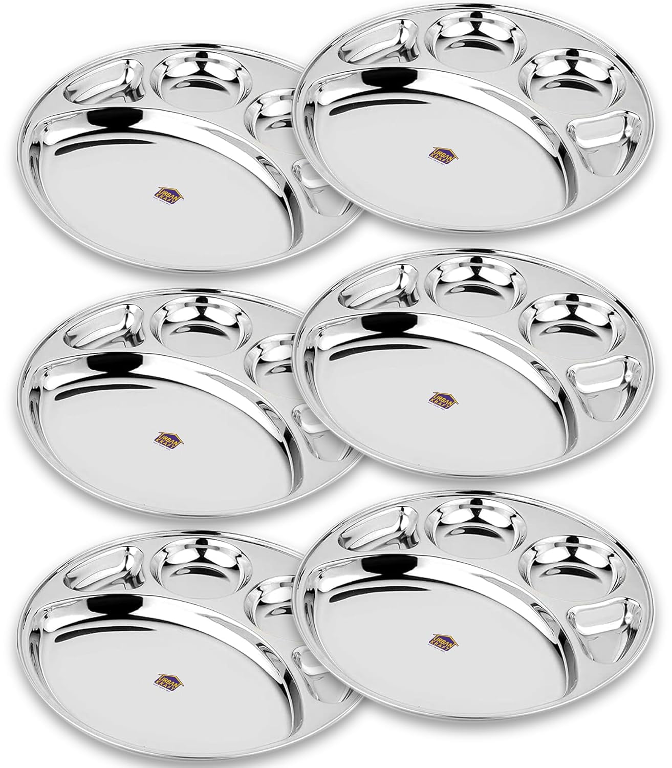 URBAN KRAFT 5in1 Stainless Steel Plates with CompartmentsBhojan ...