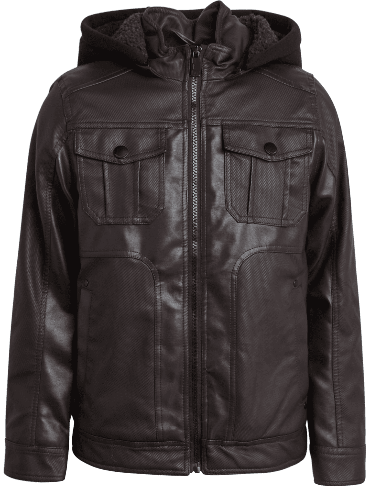 URBAN REPUBLIC Boys' Leather Jacket - Sherpa Lined Motorcycle Faux ...