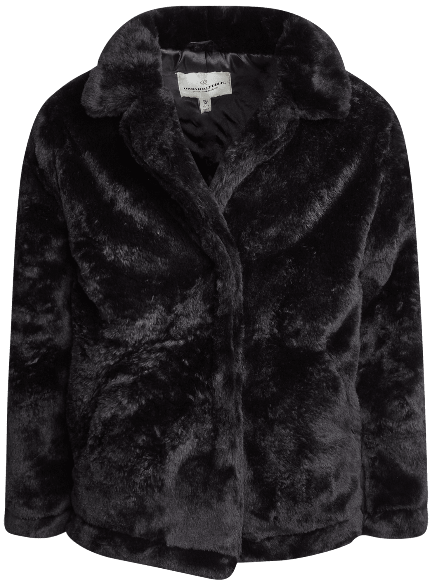 URBAN REPUBLIC Girls' Fur Jacket - Satin Lining Long-Length Plush Faux ...