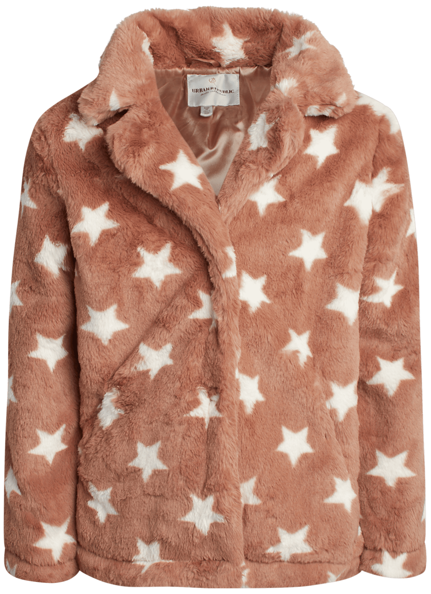 URBAN REPUBLIC Girls' Fur Jacket - Satin Lining Long-Length Plush Faux ...