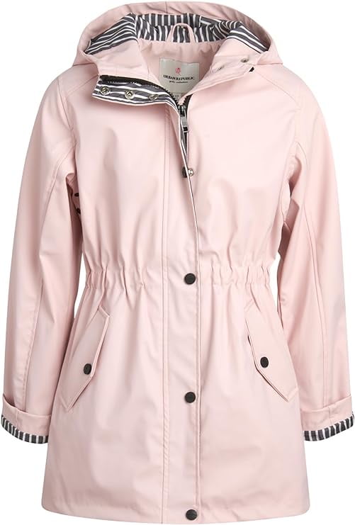 URBAN REPUBLIC Girls' Raincoat - Lightweight Waterproof Anorak Trench ...